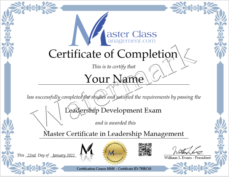 Business Management Certification Course - Certificate of Completion